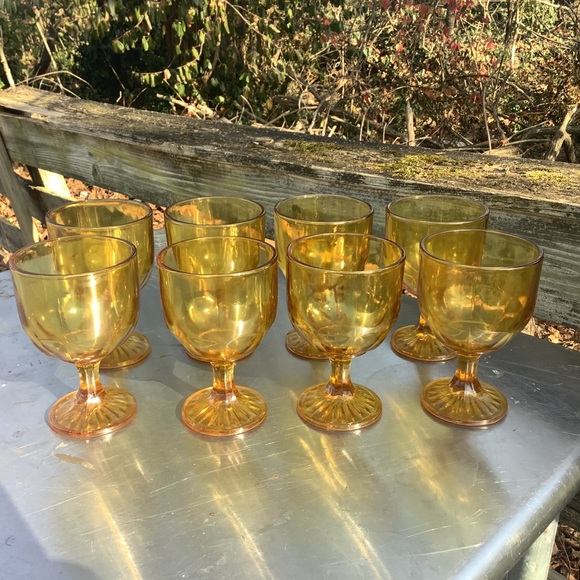 Vintage | Party Supplies | Vintage Amber Colored Glasses Wedding ...